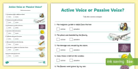 Active and Passive Voice Chart Activity | Primary Resources