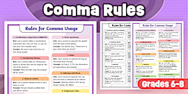 Advanced Comma Review Worksheet for 8th Grade | Twinkl USA