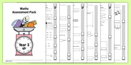 KS2 Maths Worksheets Year 3 Revision Booklet (teacher made)