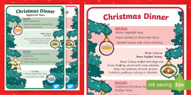 FREE! - Christmas Dinner Writing Frame | EYFS/KS1