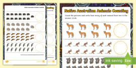 Native Australian Animal Number Matching Cards - Twinkl