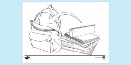 School Supplies Colouring Page - Printable | Twinkl - Twinkl