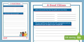Qualities of a Good Citizen Word Search - Twinkl