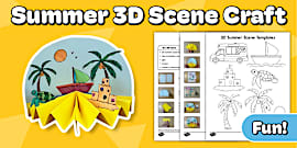 3D Summer Scene Craft - Twinkl