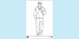 FREE! - Boy Walking Colouring Sheet | Colouring | Twinkl Resources