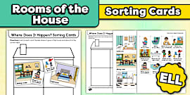 Life Skills: Where Does It Belong? Parts of a House Clip Cards