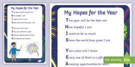 New Year Acrostic Poem Example and Template (teacher made)