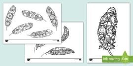FREE! - Feather Colouring Page | Colouring Sheets - Twinkl