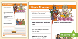Hindu Dharma Worksheet Comparing Hindu Deities - Twinkl