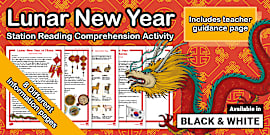 Third Grade Lunar New Year Reading Comprehension Worksheet