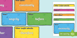 Adverb Flashcards with Pictures | Primary Resources - Twinkl