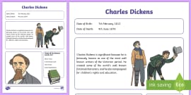 All About Charles Dickens Differentiated Comprehension Worksheets