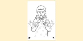 FREE! - BSL Sleep Colouring | Colouring Sheets - Twinkl