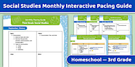 Monthly Interactive Pacing Guide for Homeschool | 3rd Gr. Math