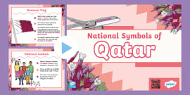 Qatar National Anthem Display Poster English/Arabic - Twinkl