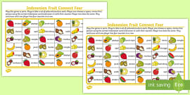 Indonesian Fruit Word Mat (teacher made) - Twinkl