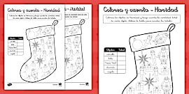 Hoja de actividad, números ordinales de Navidad - Twinkl