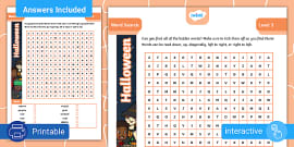 FREE Halloween Word Search for Kids | Special Events & Holidays