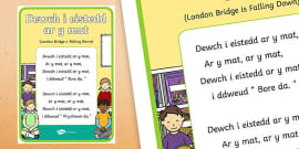 Tidy Up Time in Welsh - Lyrics Poster - Learning Resources