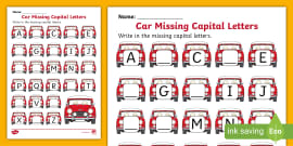 FREE! - Rocket Missing Capital Letters Worksheet - Twinkl