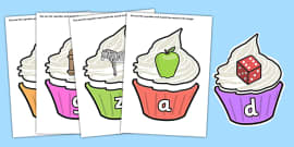 A-Z Alphabet on Cupcakes (teacher made) - Twinkl