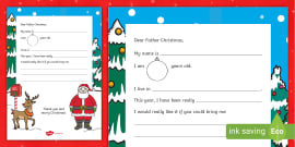 Letter to Father Christmas Template (Teacher-Made) - Twinkl