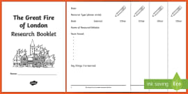 KS1 The Great Fire of London Research Activity Pack - great fire of london