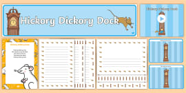 Hickory Dickory Dock Coloring Page (teacher made) - Twinkl