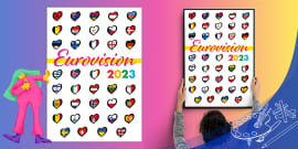 Eurovision Stickers (teacher made) - Twinkl