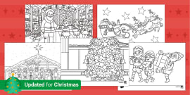 Christmas Colouring Sheets KS2 (teacher made) - Twinkl