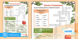 KS3 Forces and Motion Crossword (teacher made)