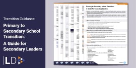 SEN Transition Handover Sheet Primary to Secondary - transition