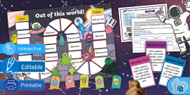 Outer Space Bingo Spinner Game - Space Activities