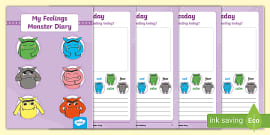 KS2 Feelings and Emotions Diary (teacher made) - Twinkl