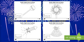 Bonfire Night Colour by Number (teacher made) - Twinkl