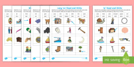 I Spy and Read: Phase 2 Phonics– Picture Reading Worksheets