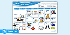 February Events Calendar (2025) (teacher made) - Twinkl