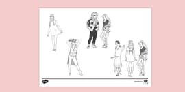 Fashion Clothes Colouring Page - Primary School - Twinkl
