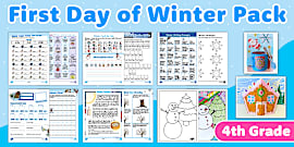 Fourth Grade Winter Math Activity Pack