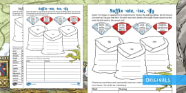 Suffixes -ate -ise -ify Application Worksheet / Worksheet