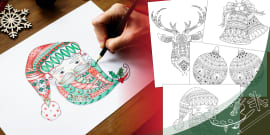 Mini Christmas Bauble Mindfulness Colouring Activity