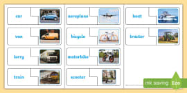 Transport Matching Cards (teacher made) - Twinkl