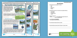 European Mountain Ranges Reading Comprehension Activity - mountains