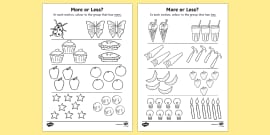 More or Less Colouring Activity - More Or Less Colouring Activity