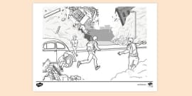 FREE! - Basics of an Earthquake Colouring Sheet | Colouring Sheets