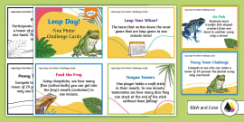 Leap Day! Gross Motor Challenge Cards for K-2nd Grade