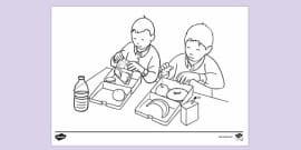 Waste Free Lunch Colouring Sheet | Colouring Sheets - Twinkl
