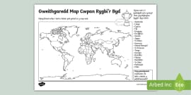 Map o'r Byd (teacher made) - Twinkl