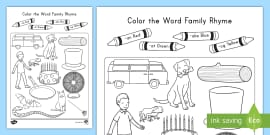 Color the Rhyme -ock Word Family Activity (teacher made)