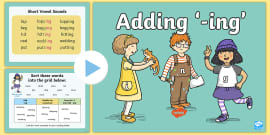 Adding -ed and -ing to verbs Worksheet | Primary English